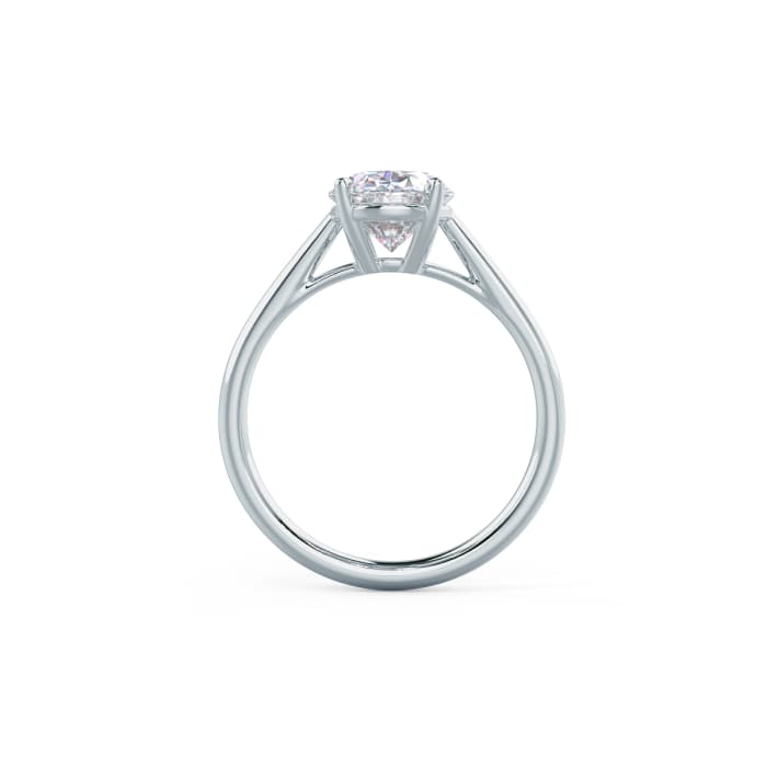Oval Cathedral Solitaire Diamond Engagement Ring