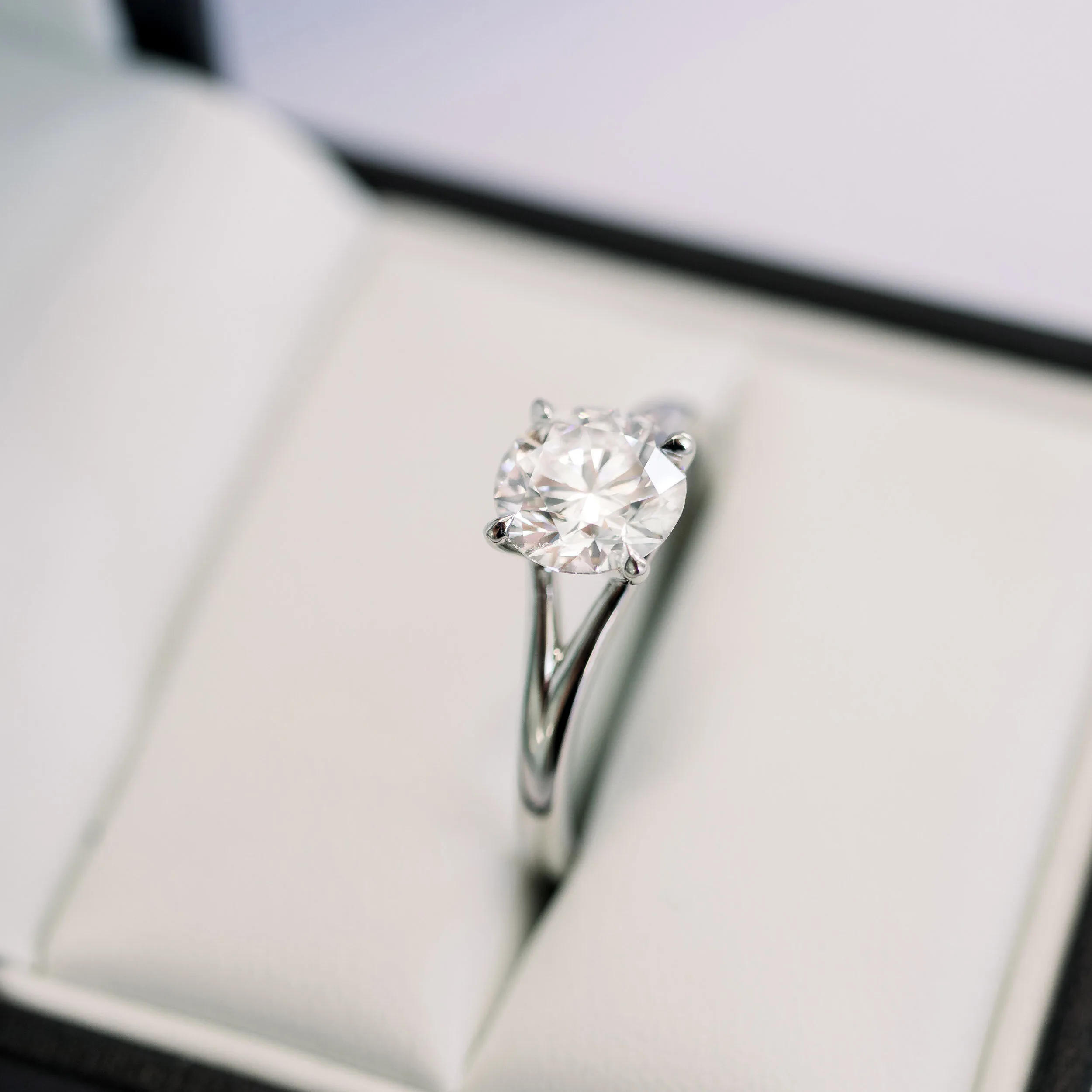 Split Shank Solitaire Diamond Engagement Ring