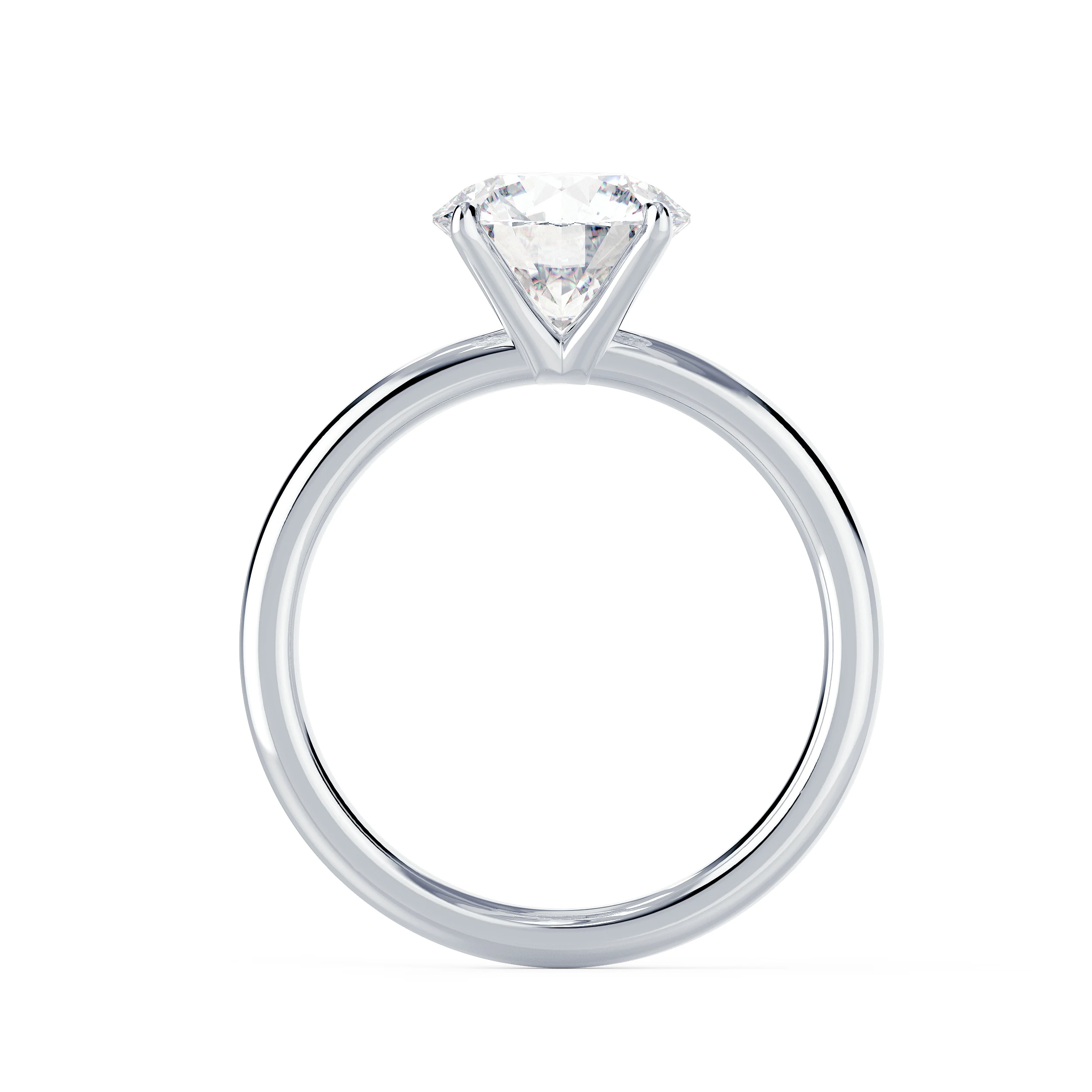Round Classic Four Prong Solitaire Diamond Engagement Ring