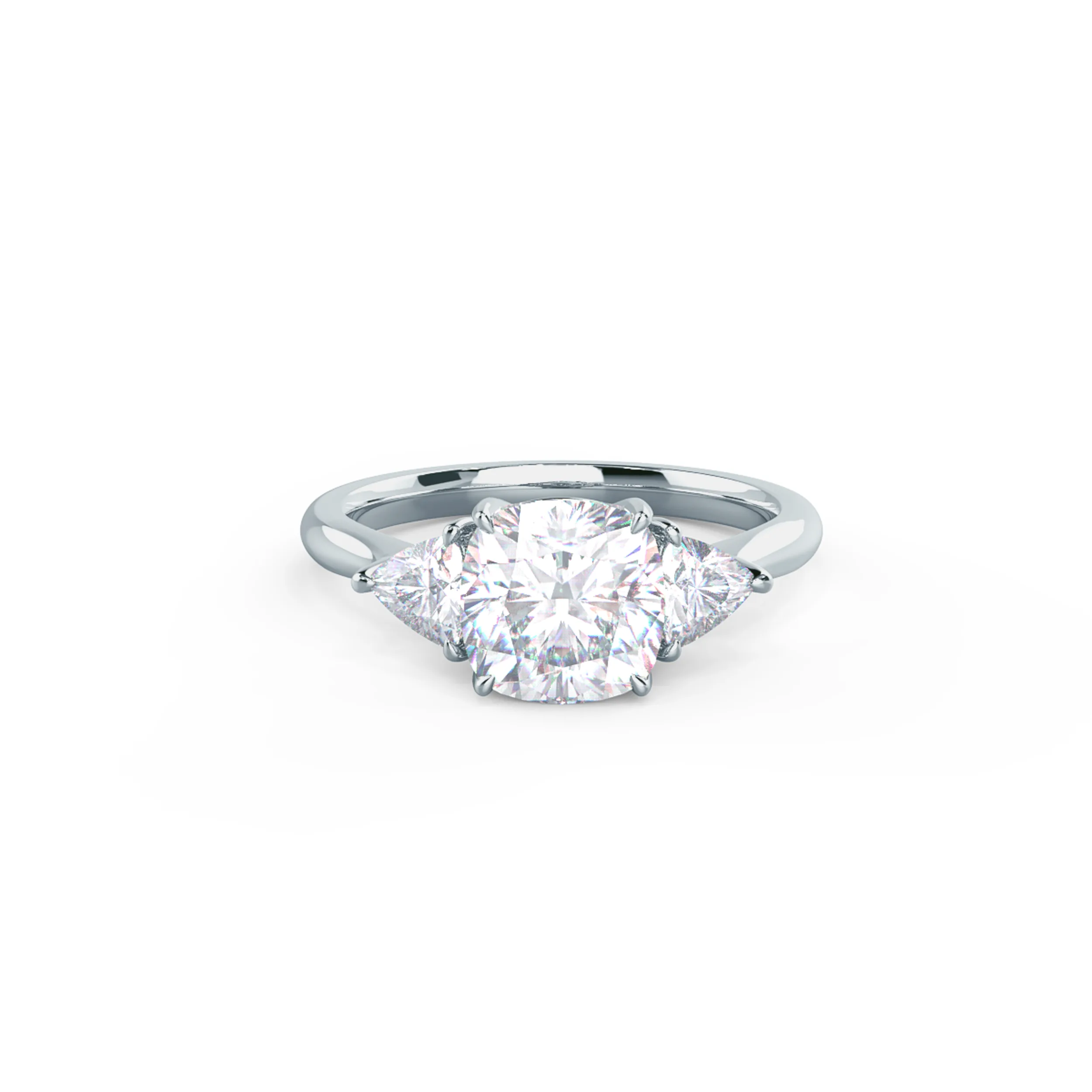 Cushion and Trillion Diamond Engagement Ring