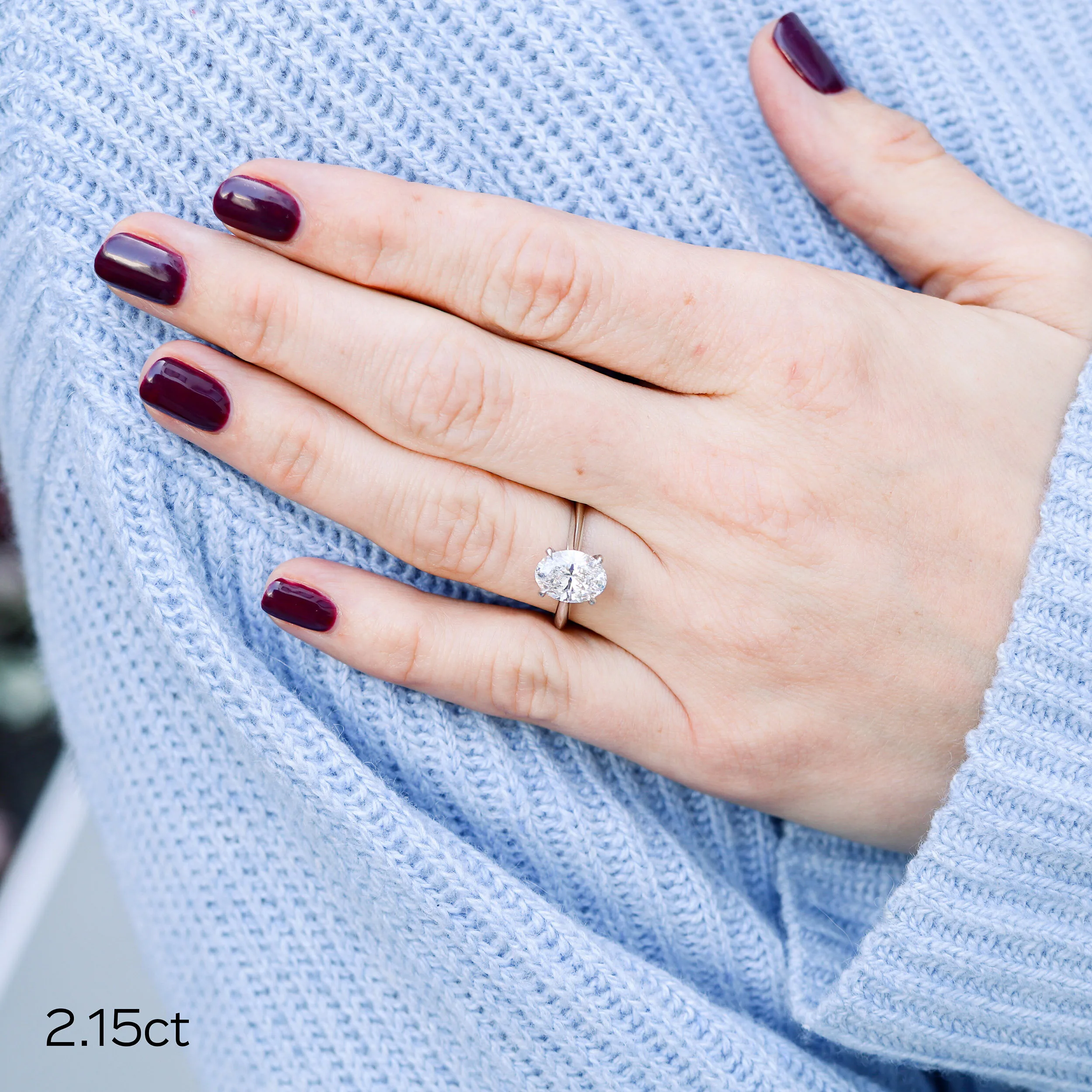 Oval Cathedral Solitaire Diamond Engagement Ring