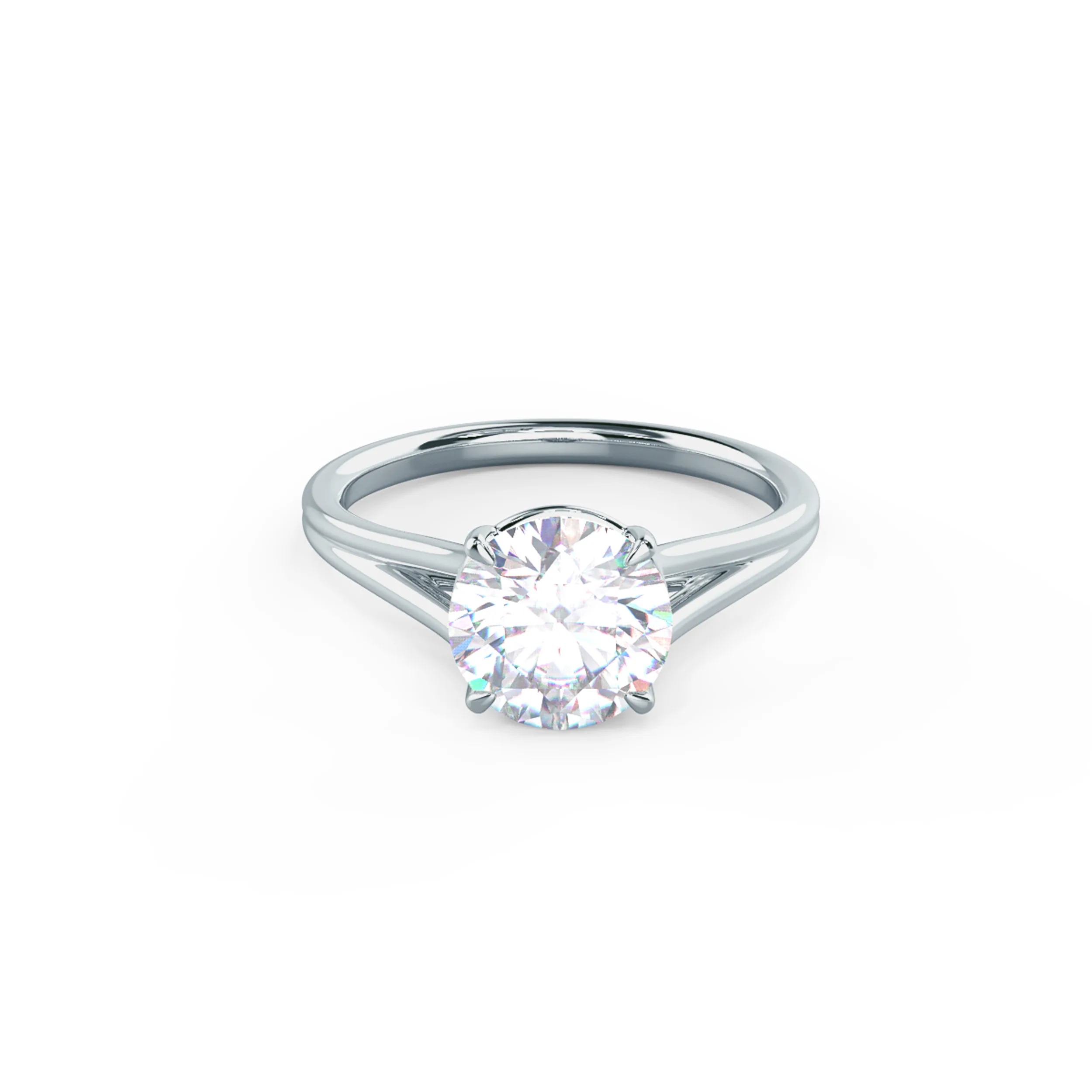Split Shank Solitaire Diamond Engagement Ring
