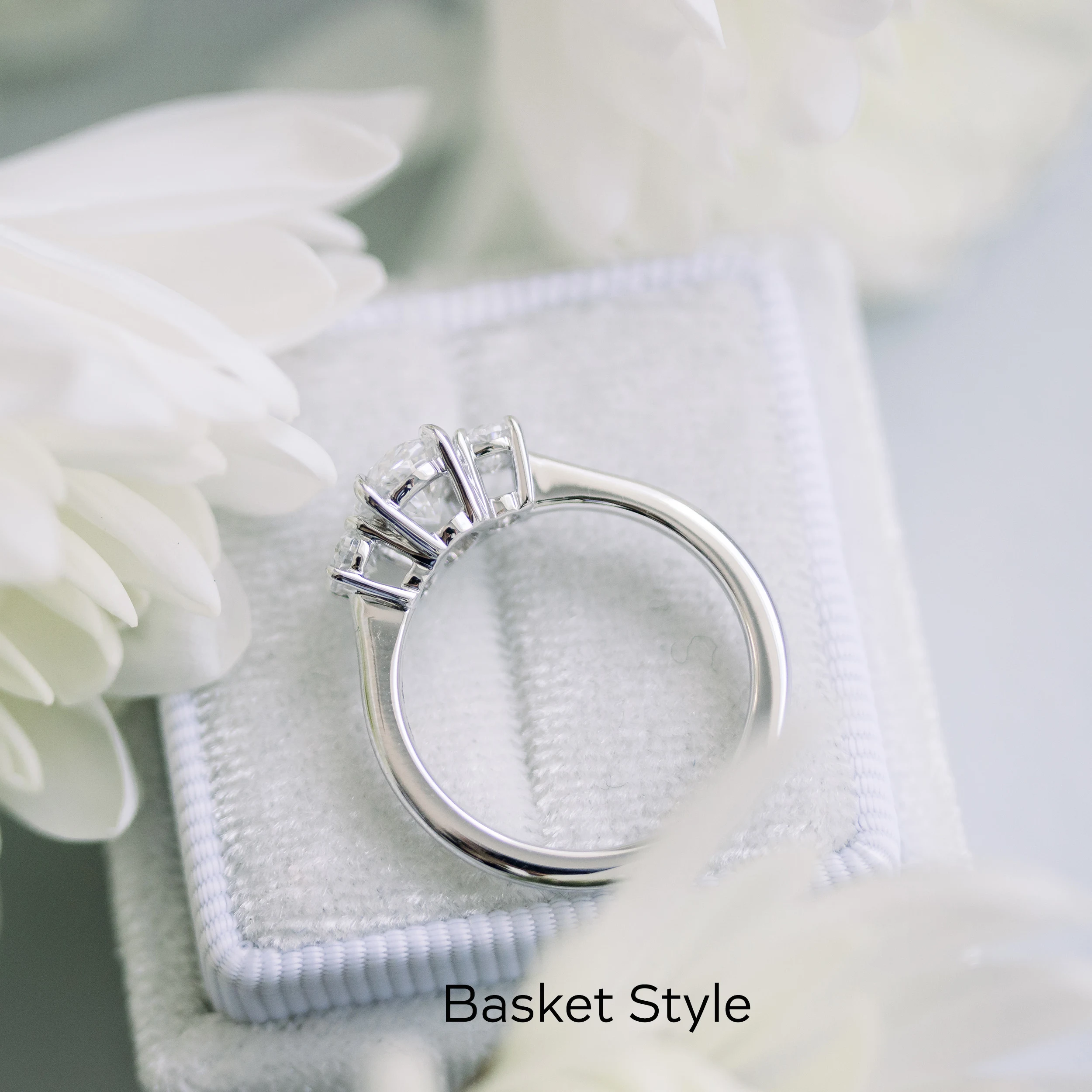 Oval Three Stone Diamond Engagement Ring