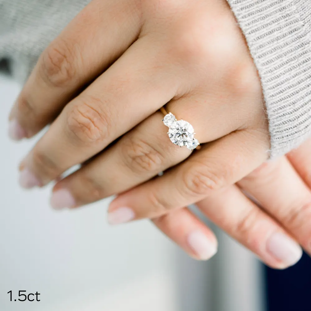 Round Three Stone Diamond Engagement Ring