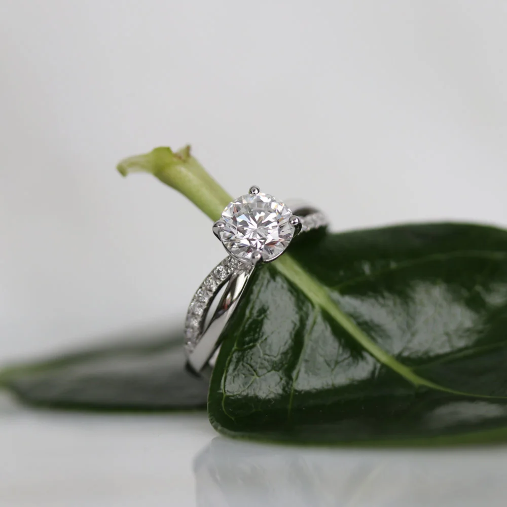 Infinity Twist Diamond Engagement Ring