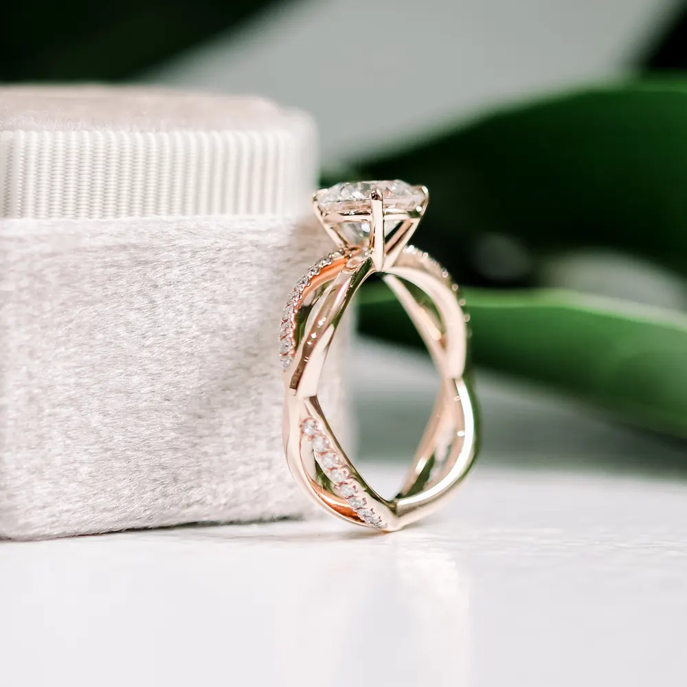Infinity Twist Diamond Engagement Ring