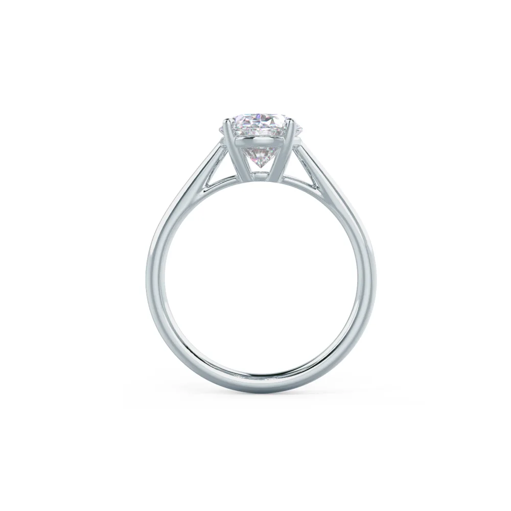 Oval Cathedral Solitaire Diamond Engagement Ring
