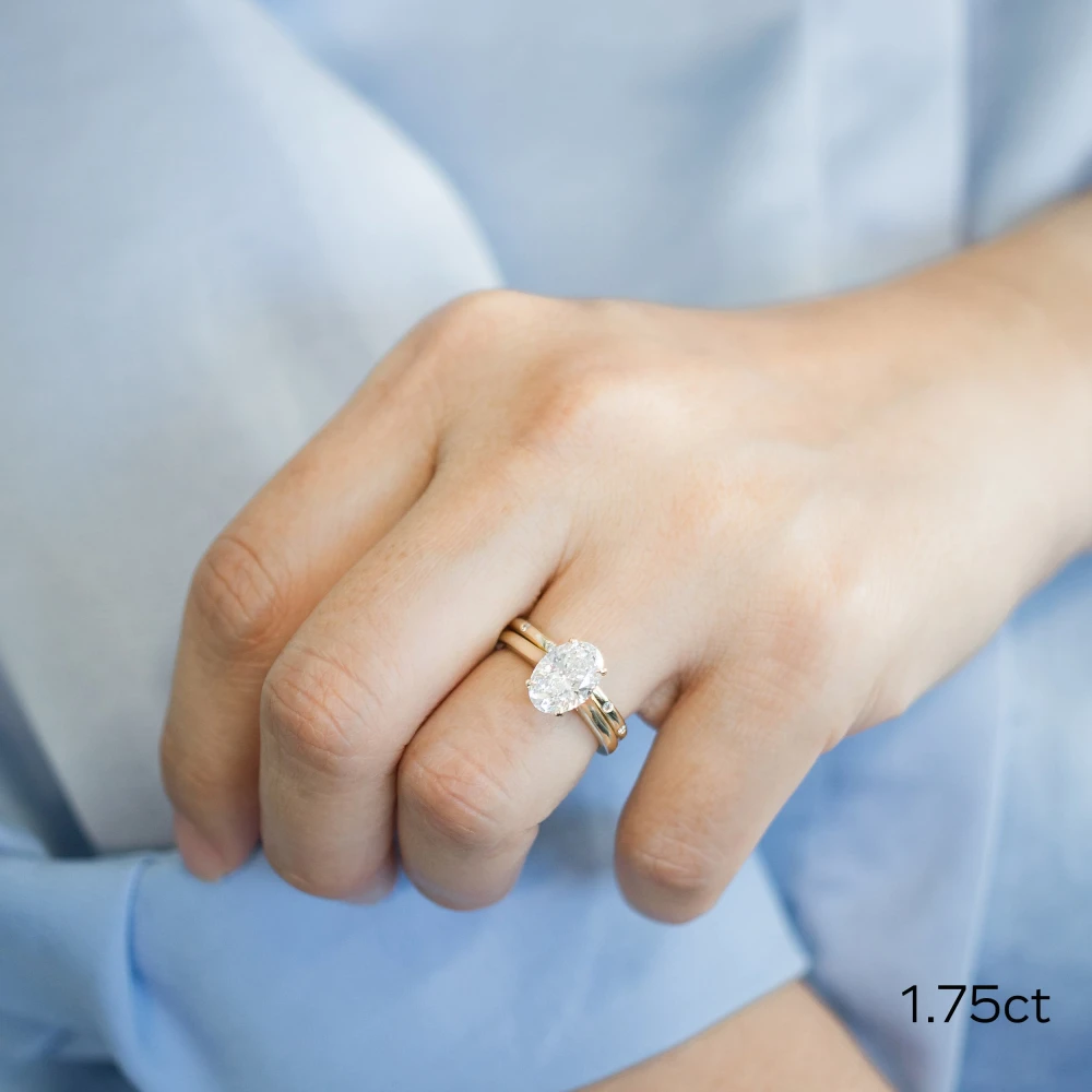 Oval Cathedral Solitaire Diamond Engagement Ring