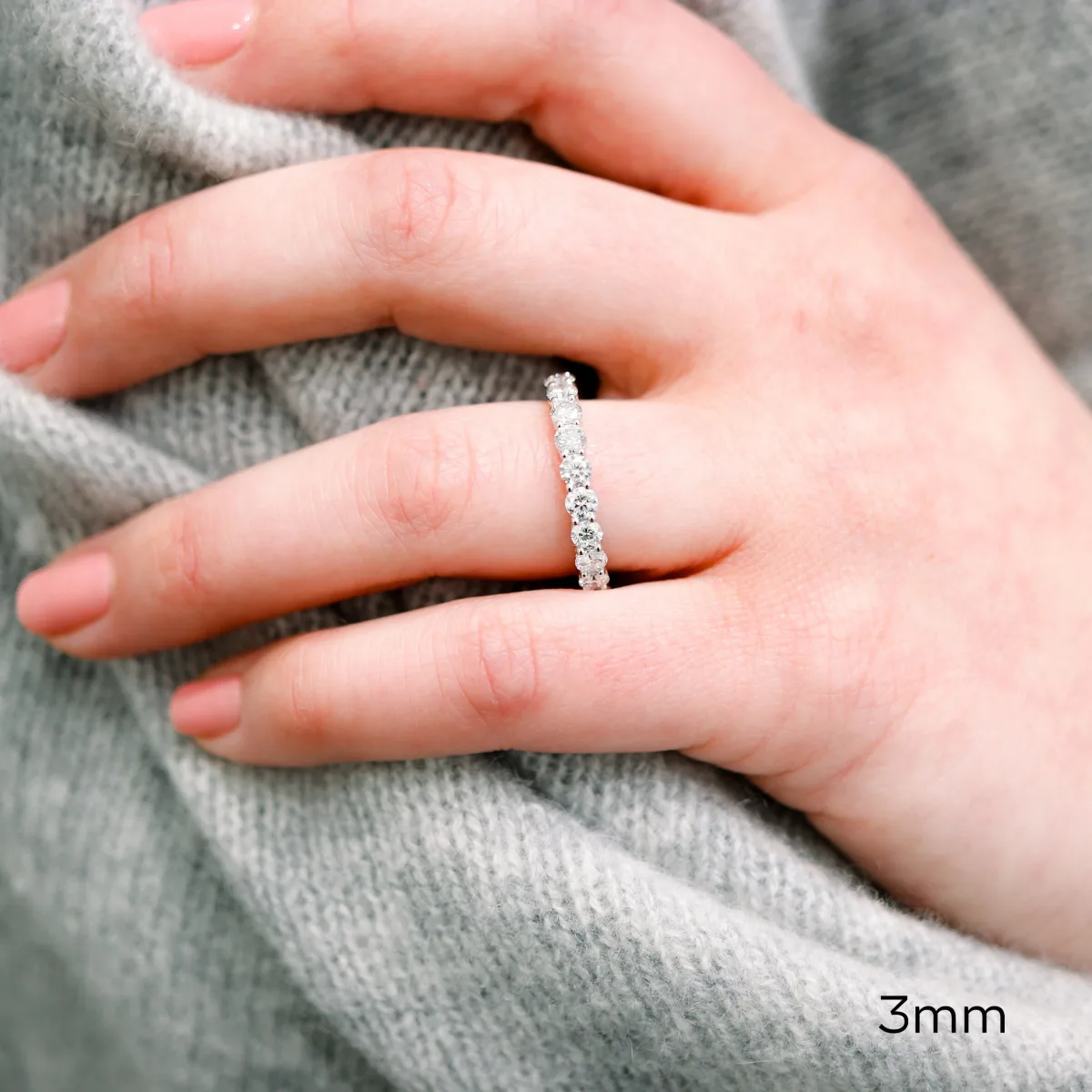 Round Diamond Prong Set Eternity Band