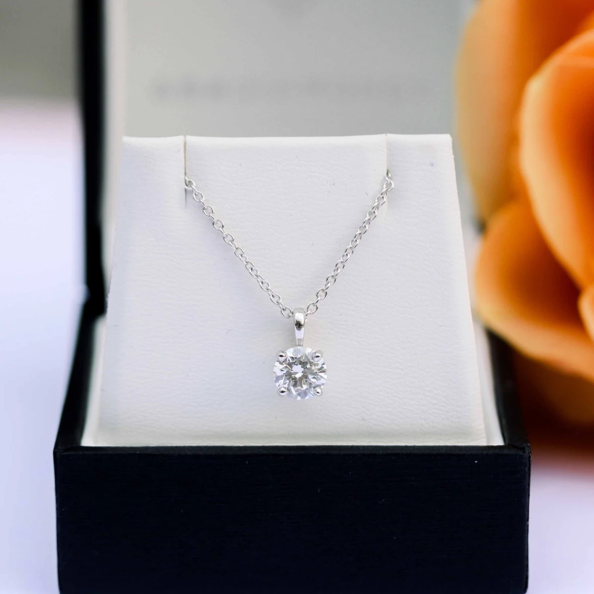 Round Diamond Classic Solitaire Pendant