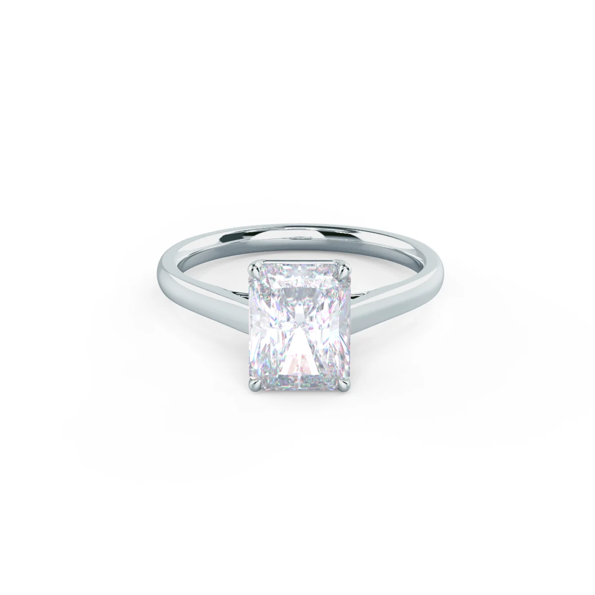 Radiant Cathedral Solitaire Diamond Engagement Ring