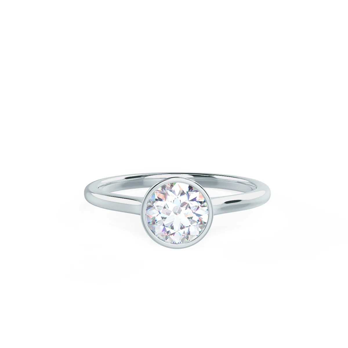 Bezel Solitaire Diamond Engagement Ring