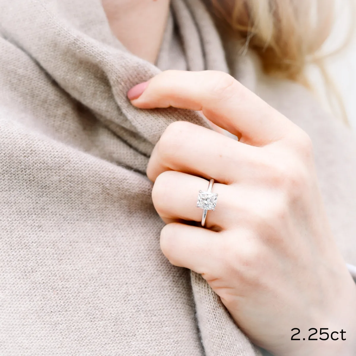 Cushion Classic Four Prong Solitaire Diamond Engagement Ring