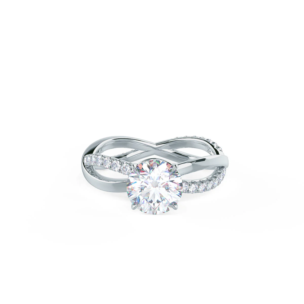 Infinity Twist Diamond Engagement Ring