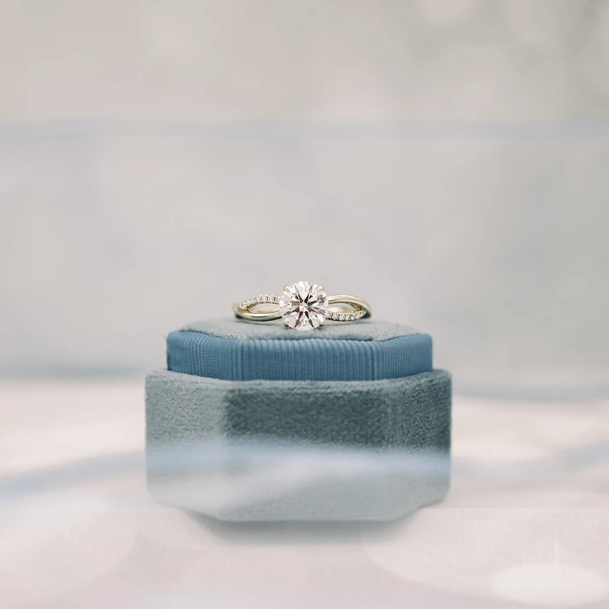 Infinity Twist Diamond Engagement Ring