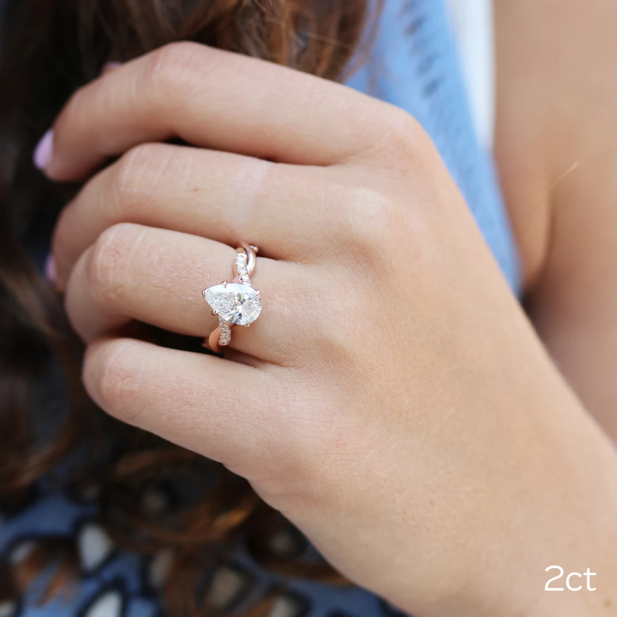 Infinity Twist Diamond Engagement Ring