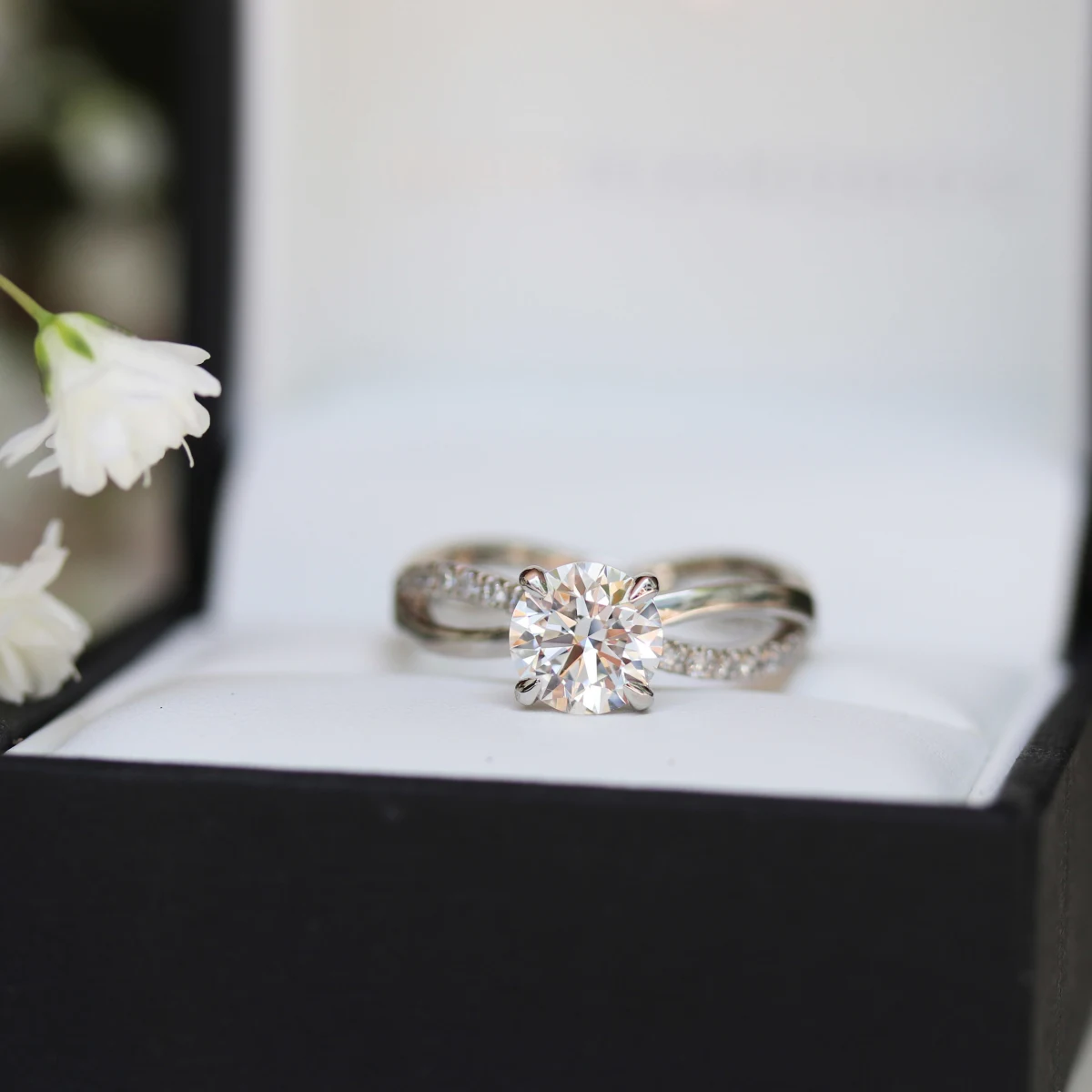 Infinity Twist Diamond Engagement Ring