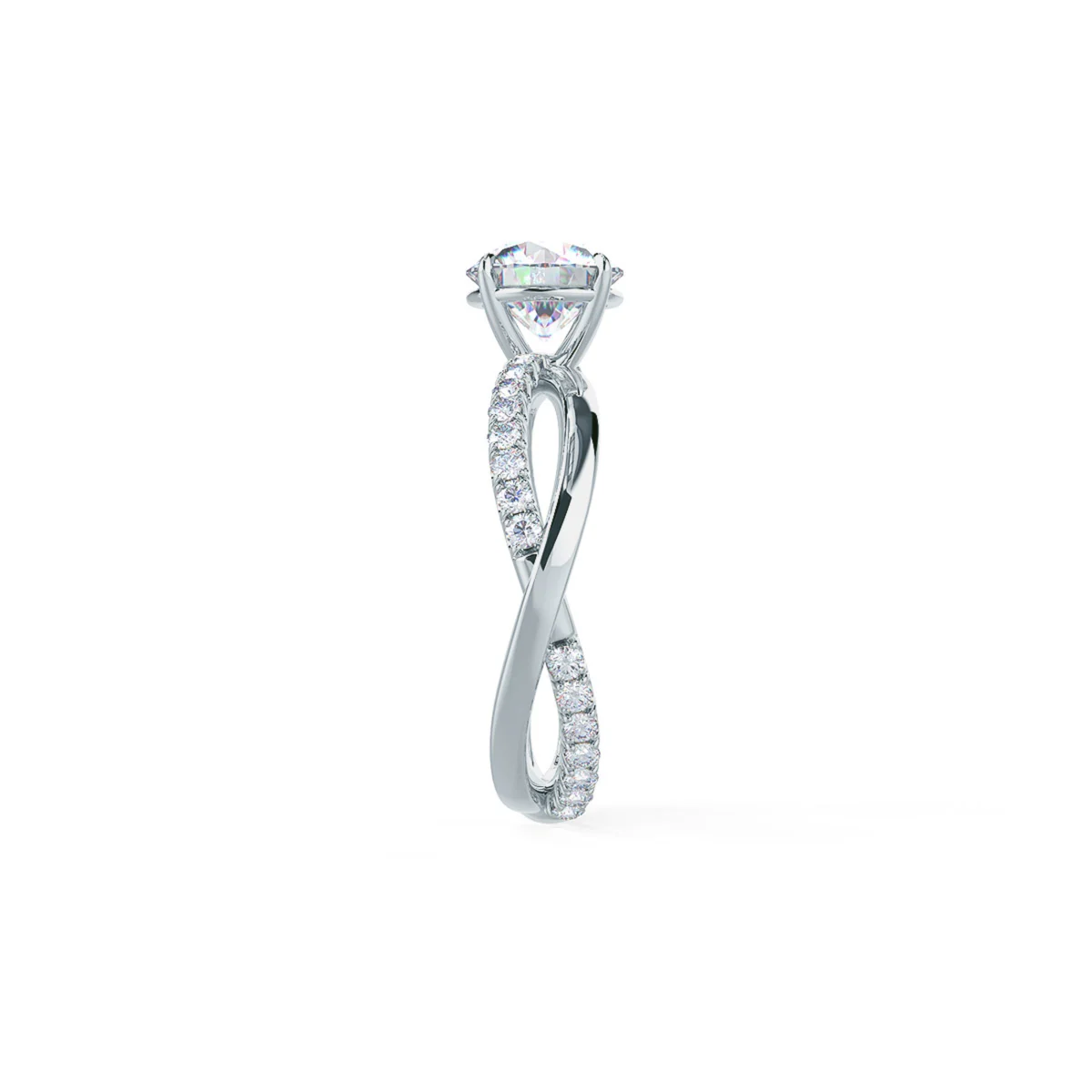 Infinity Twist Diamond Engagement Ring
