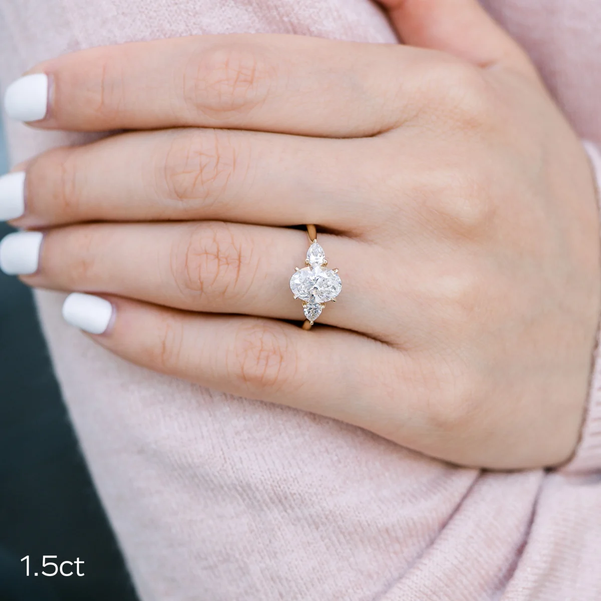 Oval and Pear Diamond Engagement Ring