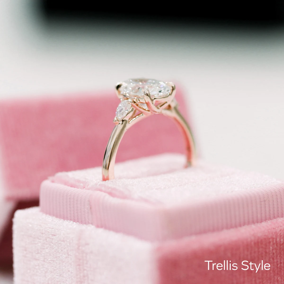 Oval and Pear Diamond Engagement Ring