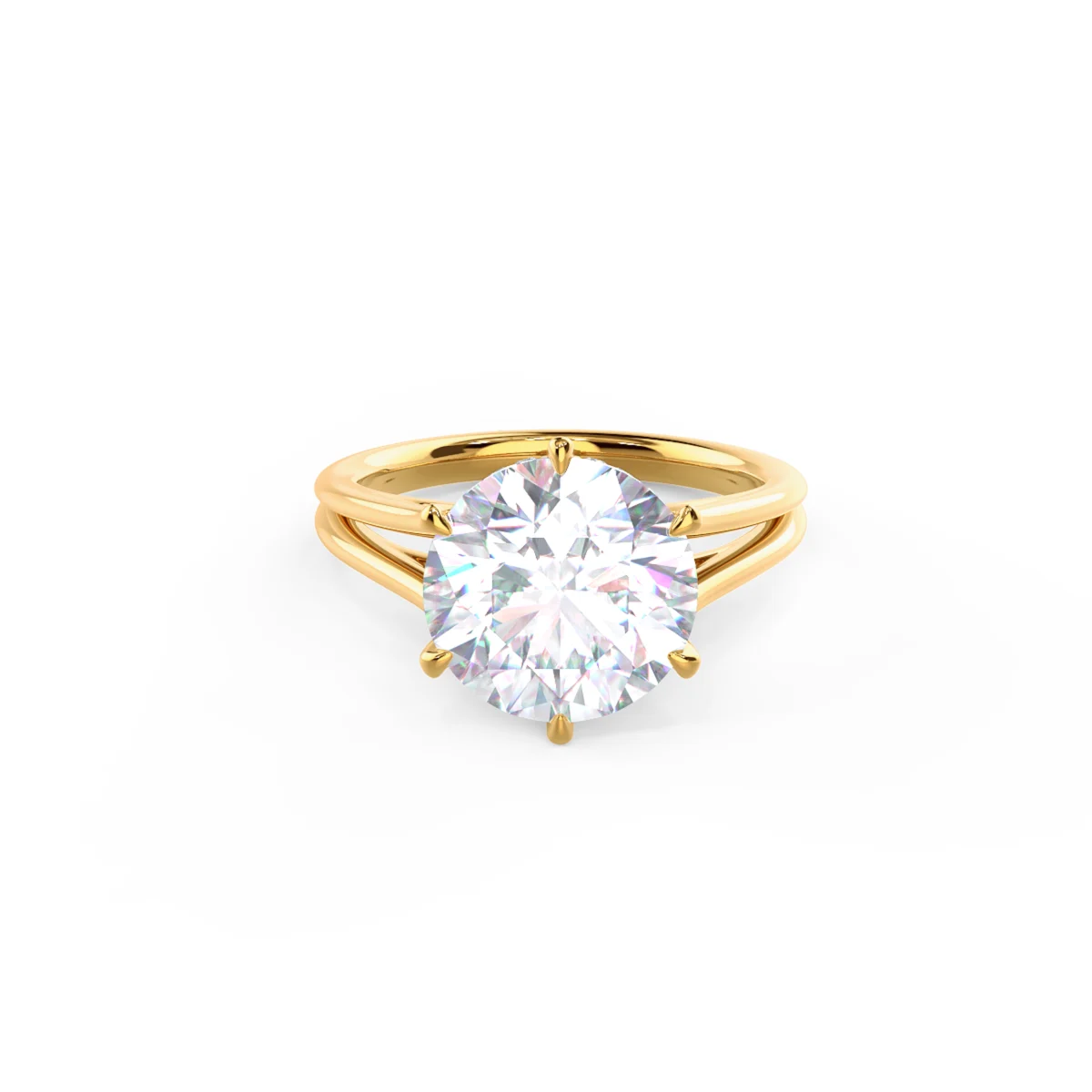 Split Shank Solitaire Diamond Engagement Ring