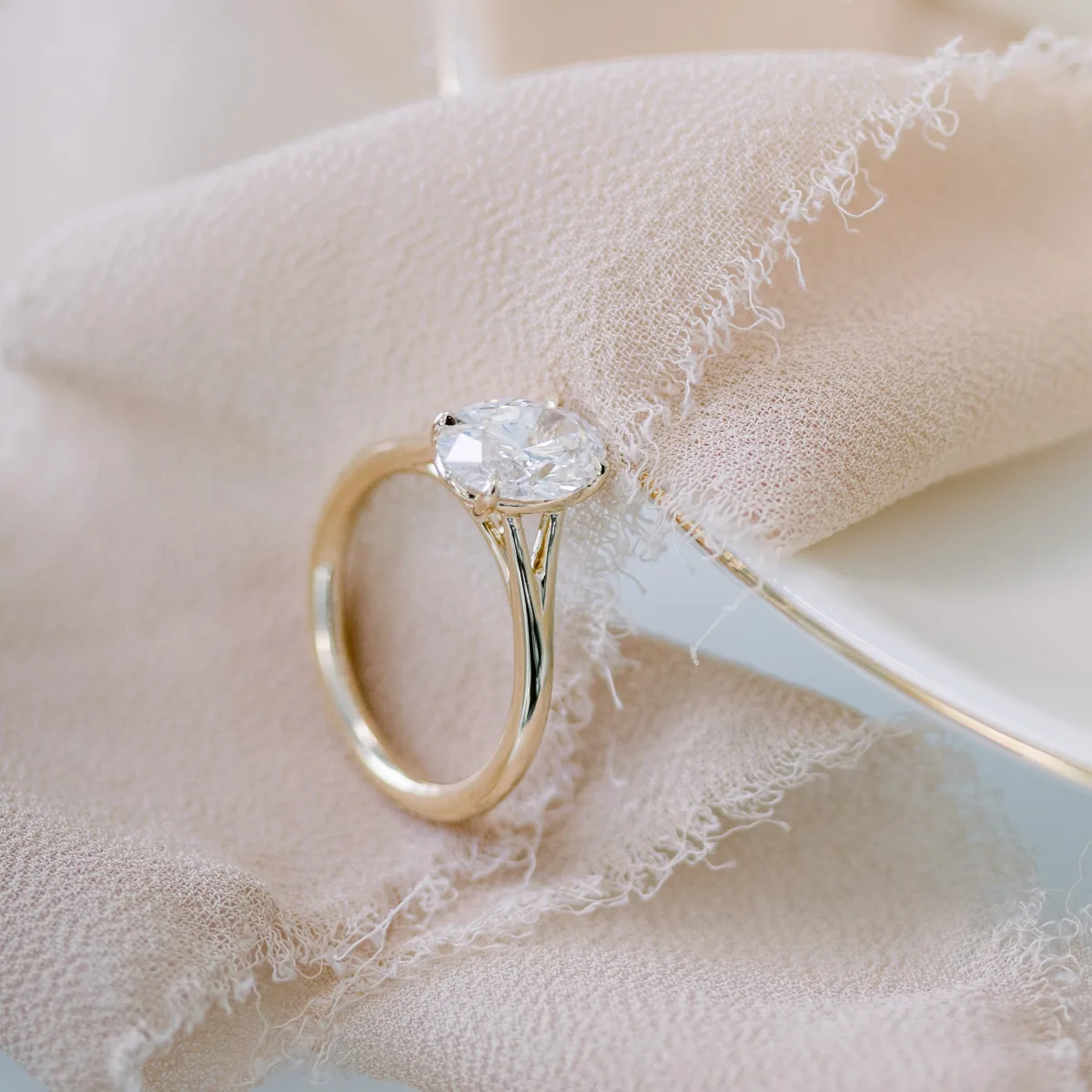 Split Shank Solitaire Diamond Engagement Ring