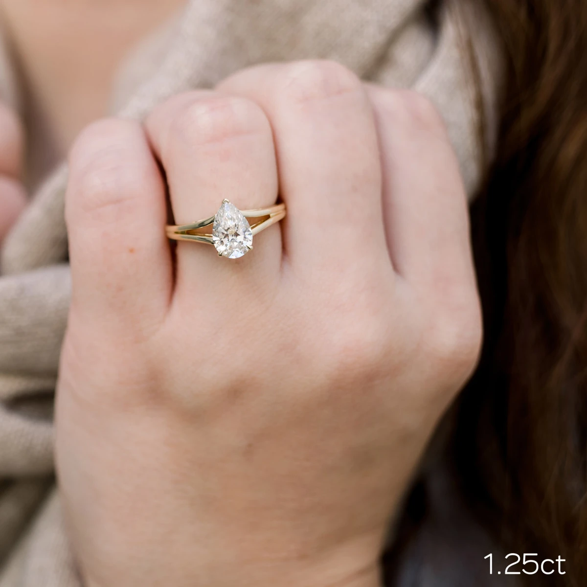 Split Shank Solitaire Diamond Engagement Ring