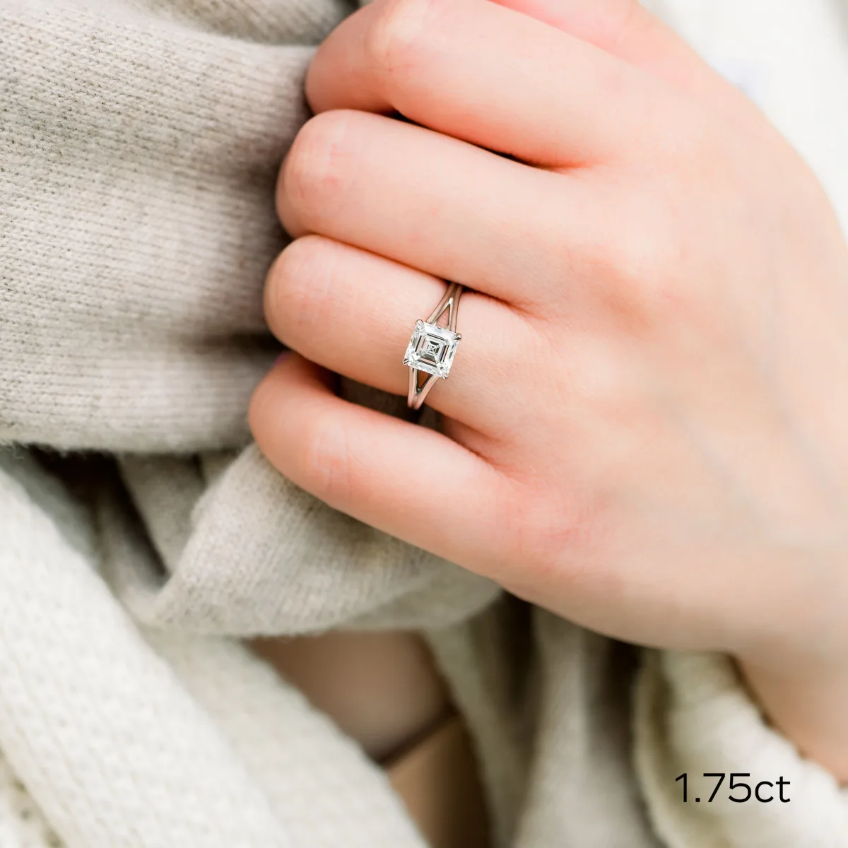 Split Shank Solitaire Diamond Engagement Ring