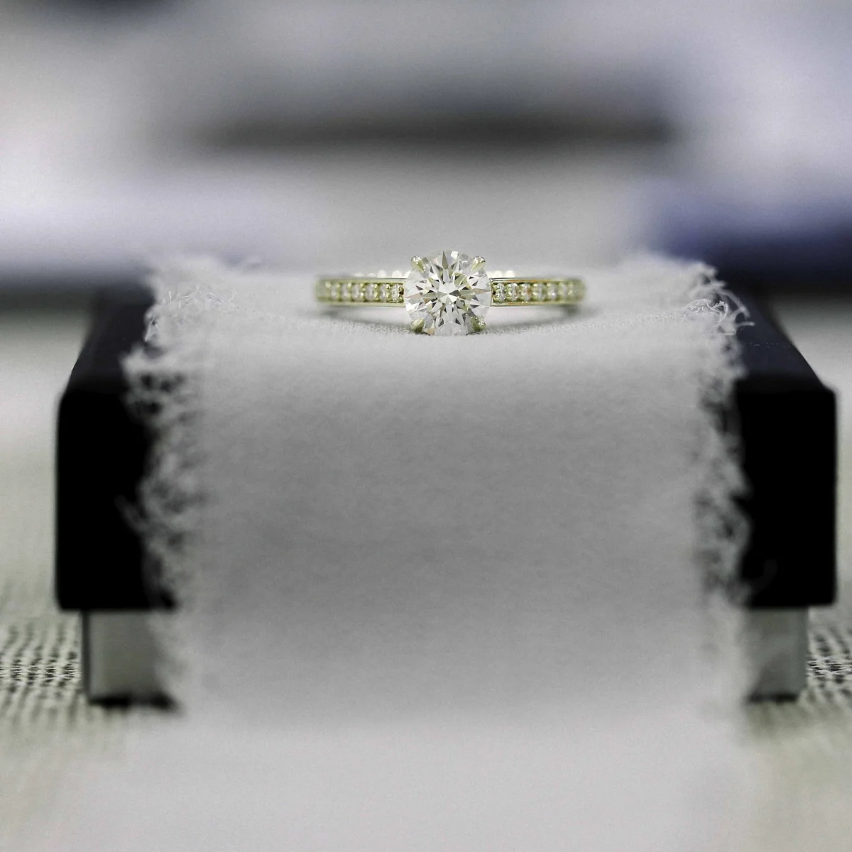 Channel Diamond Engagement Ring