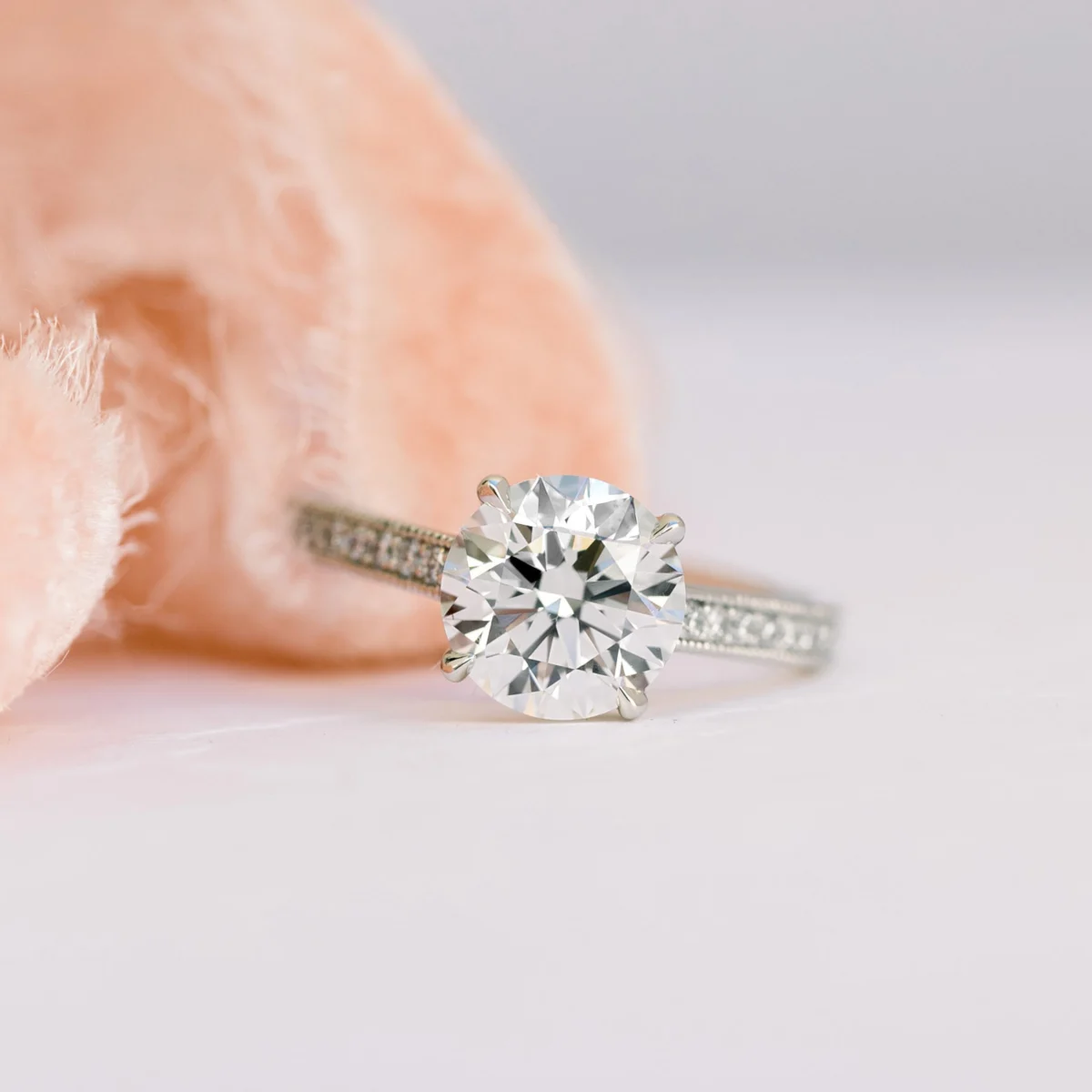 Channel Diamond Engagement Ring
