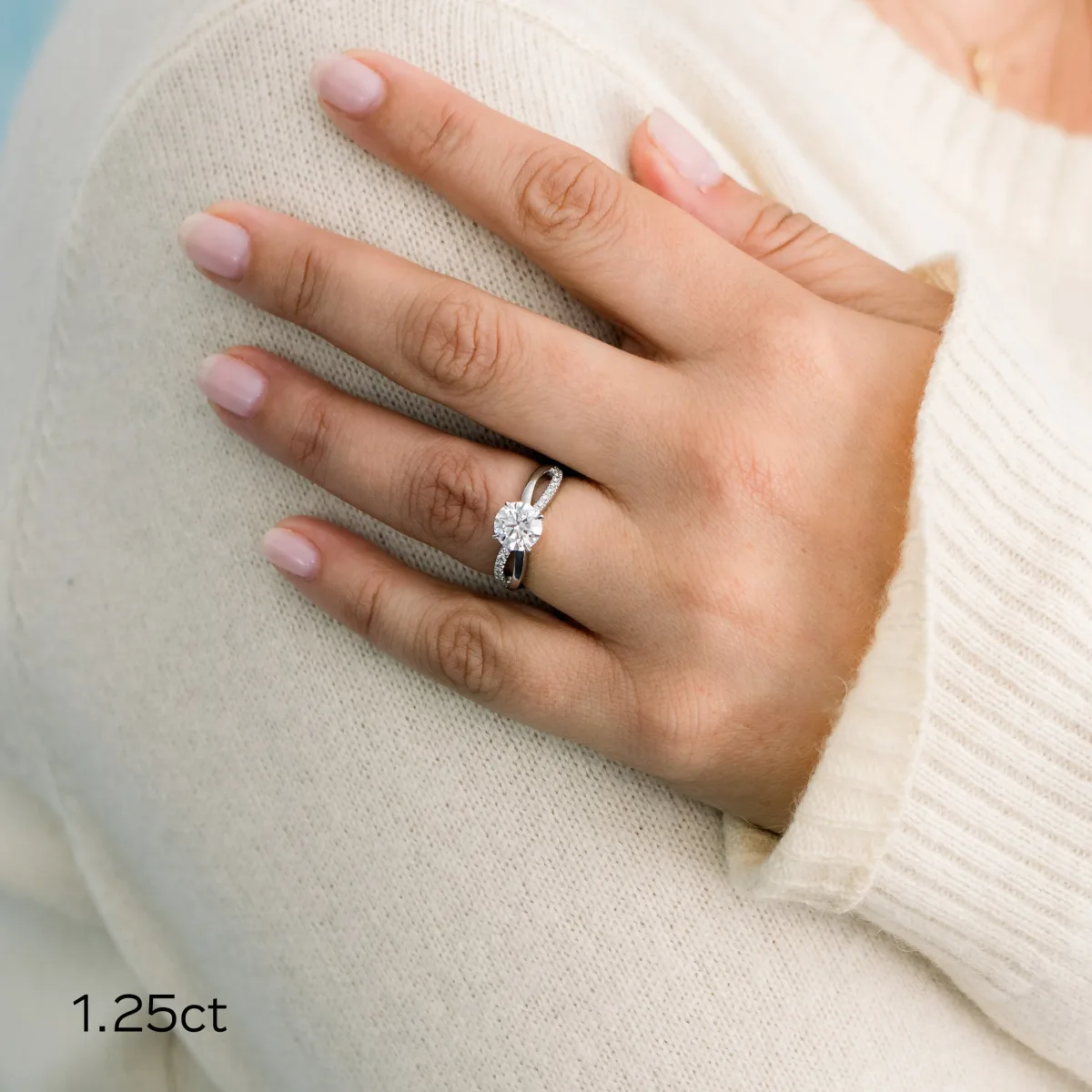 Infinity Twist Diamond Engagement Ring