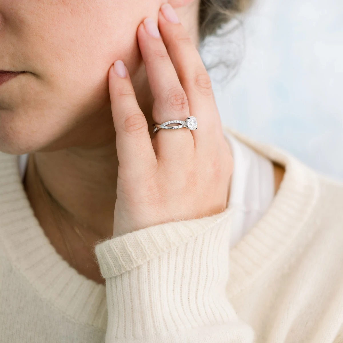 Infinity Twist Diamond Engagement Ring