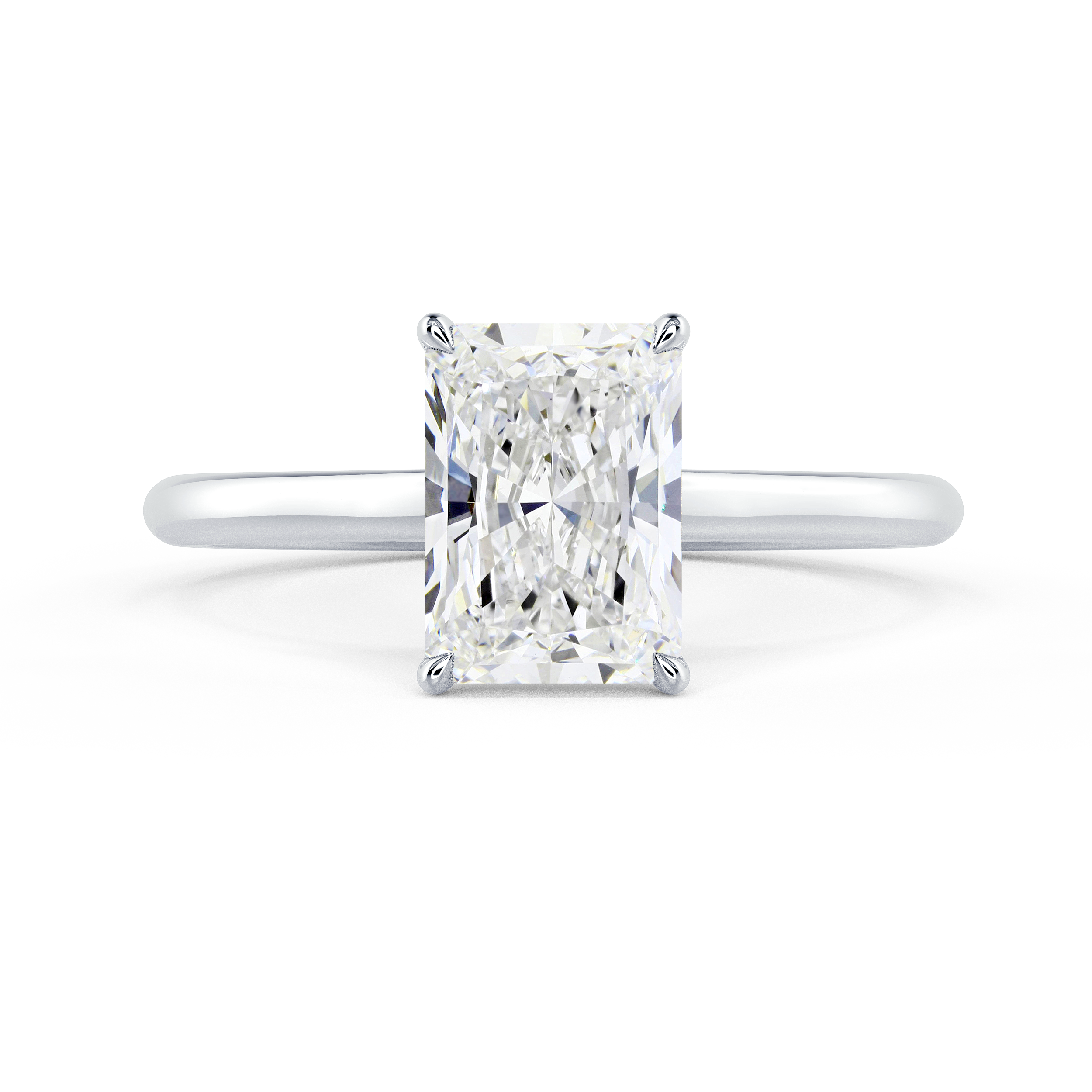 Radiant Cathedral Solitaire Diamond Engagement Ring